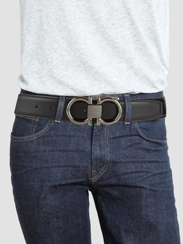 FERRAGAMO Gancini Buckle Cut-to-size Reversible Belt