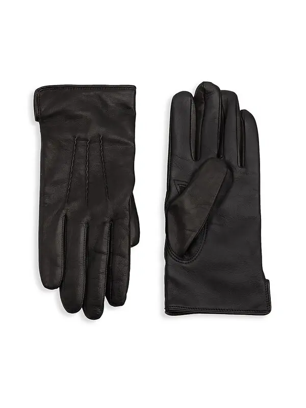 SAKS FIFTH AVENUE Collection Nappa Touch Tech Leather Gloves - Black