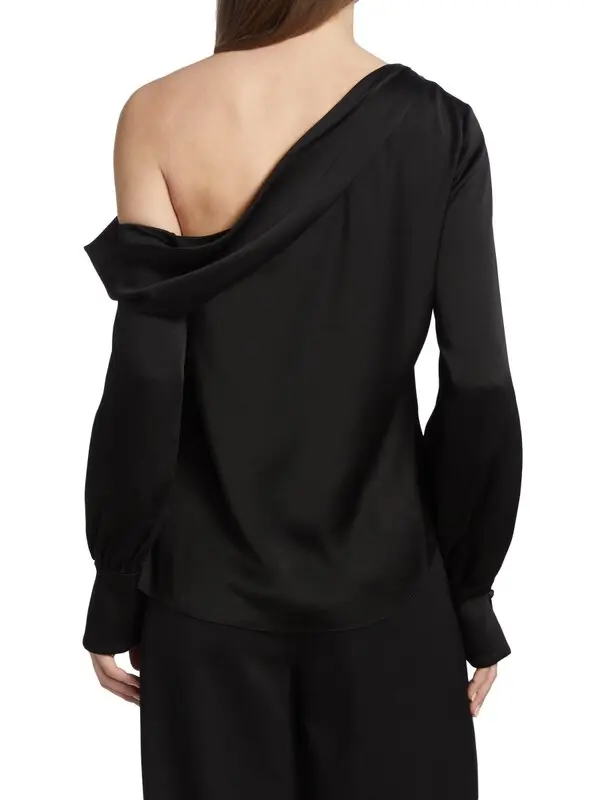 Simkhai Alice Satin One-shoulder Top - Black