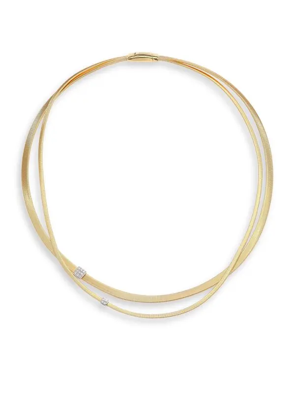Marco Bicego Masai Diamond, 18k Yellow & 18k White Double-strand Necklace - Gold