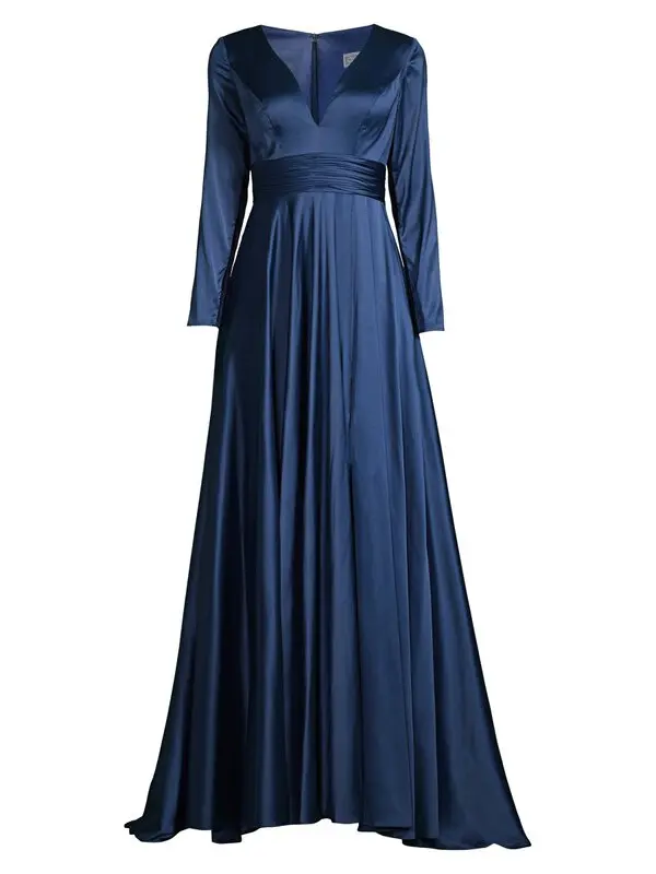 Mac Duggal Satin Empire Waist Ballgown
