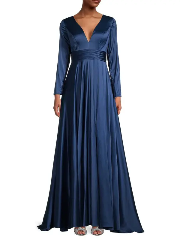 Mac Duggal Satin Empire Waist Ballgown