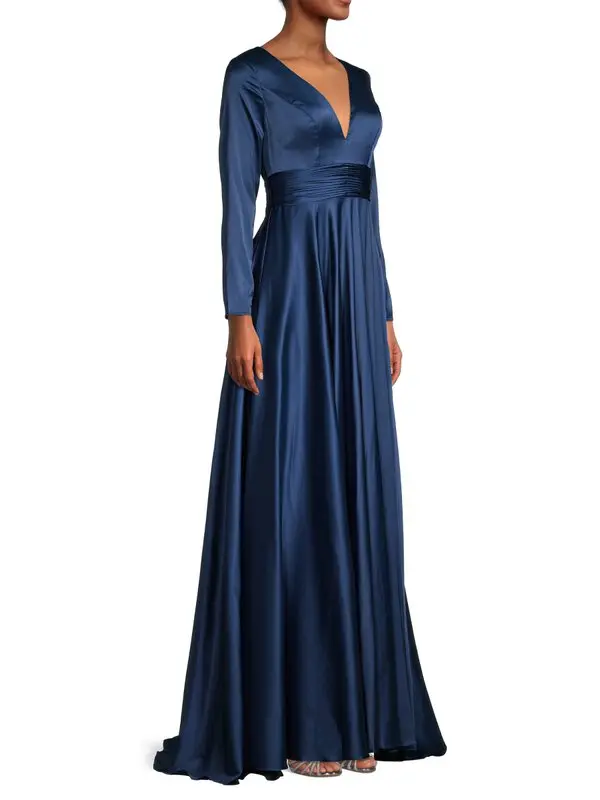 Mac Duggal Satin Empire Waist Ballgown