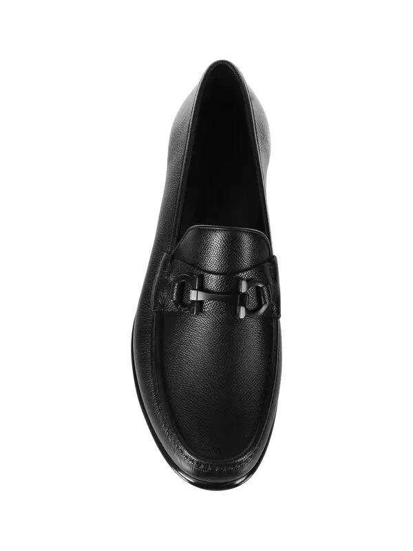 FERRAGAMO Gancini Crown Bit Leather Loafers