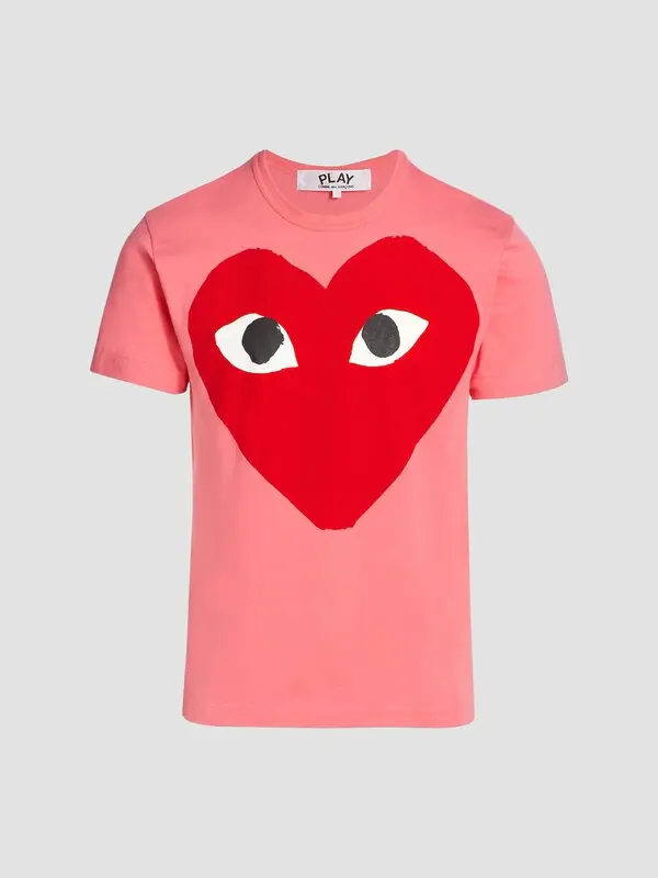 Play Comme Des Garcon Center Heart Graphic T-shirt - Pink