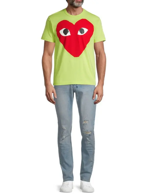 Play Comme Des Garcon Center Heart Graphic T-shirt - Pink