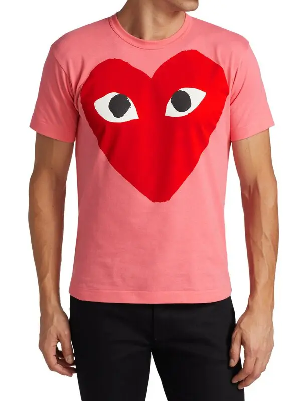 Play Comme Des Garcon Center Heart Graphic T-shirt - Pink