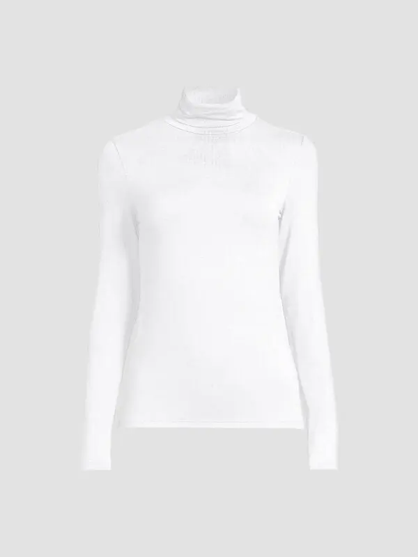 Majestic Filatures Soft Touch Turtleneck Top - Blanc
