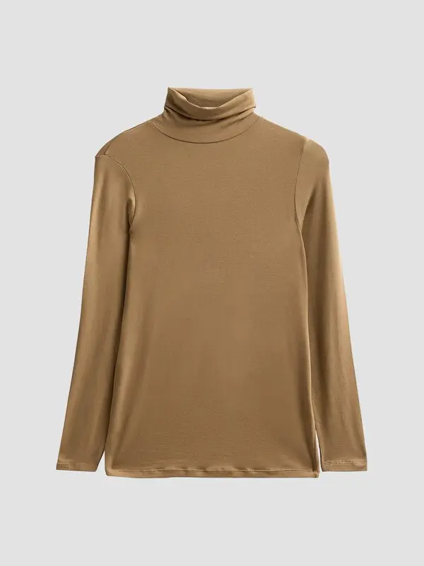 Majestic Filatures Soft Touch Turtleneck Top - Havana