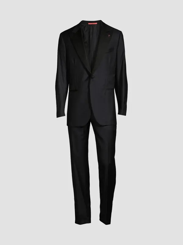 Isaia Sanita Two-button Wool Tuxedo - Navy