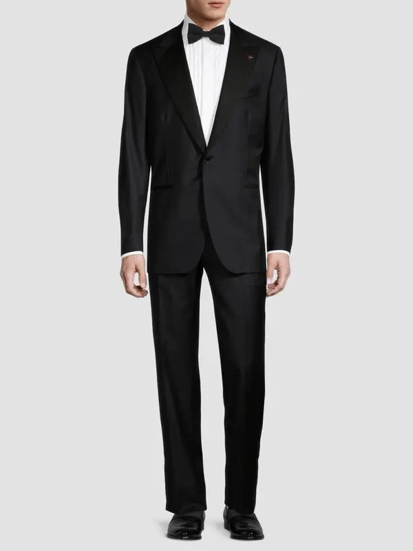 Isaia Sanita Two-button Wool Tuxedo - Navy