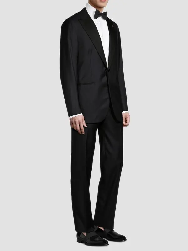 Isaia Sanita Two-button Wool Tuxedo - Navy