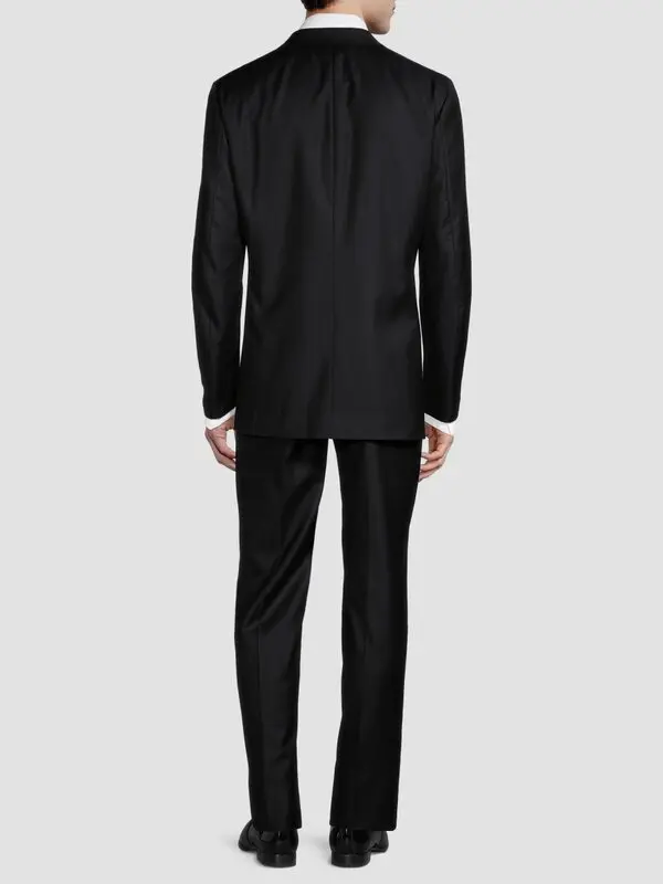 Isaia Sanita Two-button Wool Tuxedo - Navy