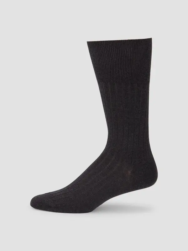 Marcoliani Cotton Dress Socks - Dark Brown