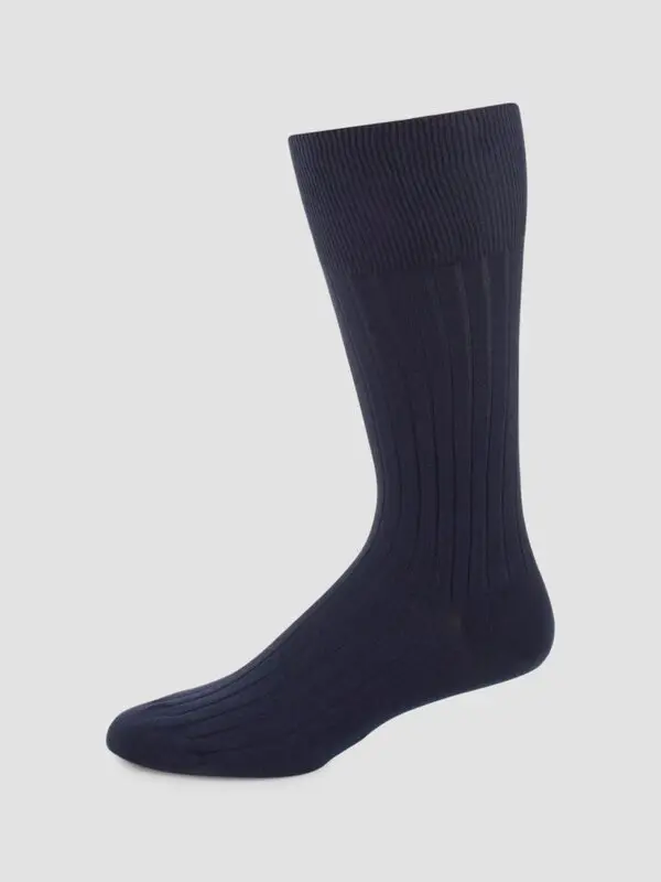 Marcoliani Cotton Dress Socks - Navy