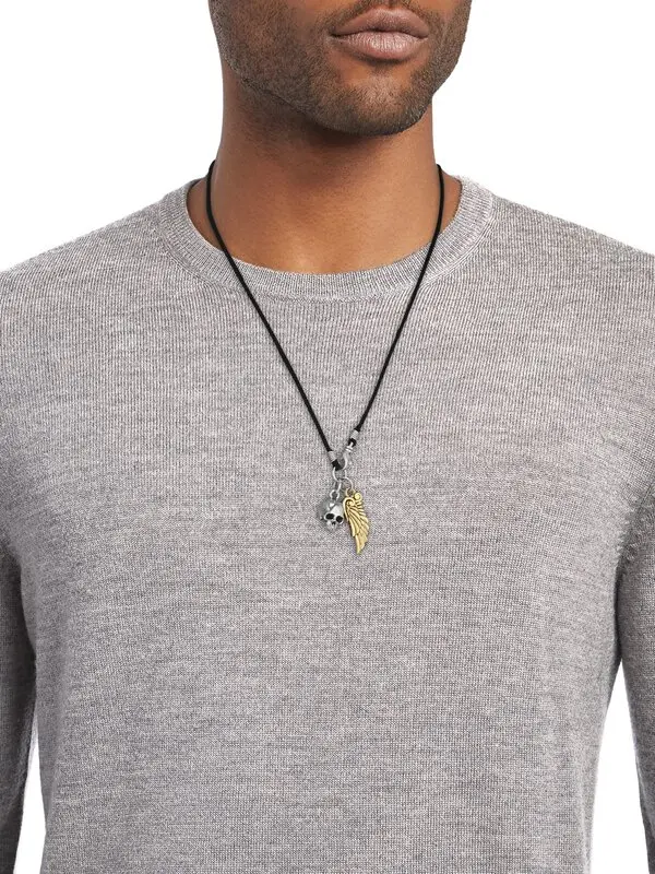 KING BABY STUDIO Two-tone Skull & Wing Pendant
