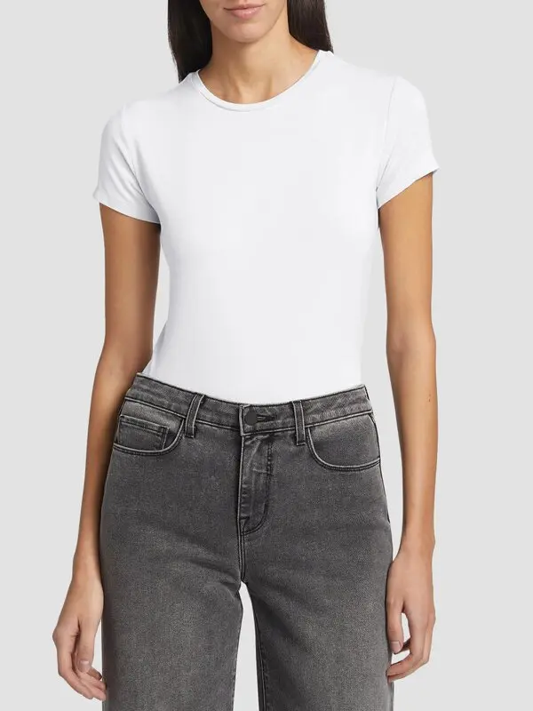 L'Agence Ressi Crewneck Tee - White