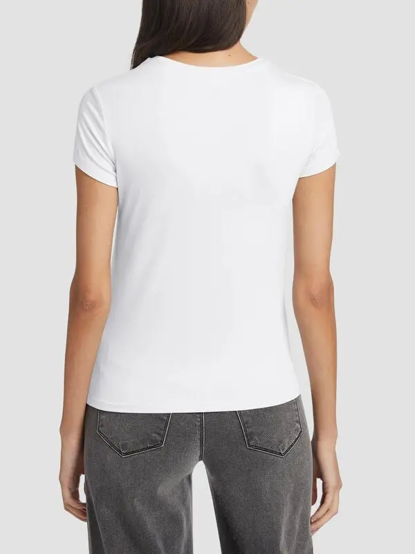 L'Agence Ressi Crewneck Tee - White