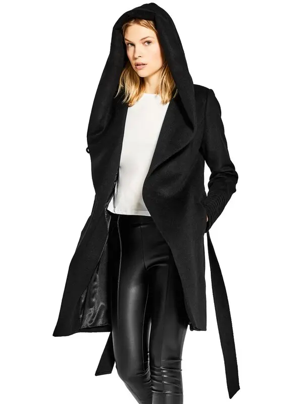 Sentaler Hooded Alpaca Wrap Coat