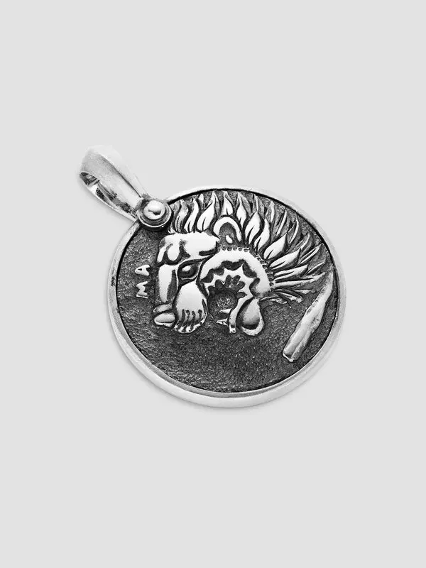 David Yurman Petrvs Lion Coin Amulet In Sterling 25mm