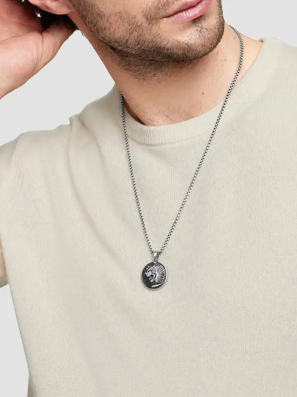 David Yurman Petrvs Lion Coin Amulet In Sterling 25mm