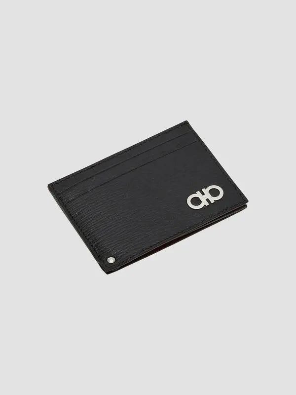 FERRAGAMO Textured Leather Card Case