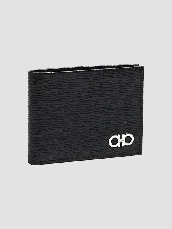 FERRAGAMO Revival Bi-fold Leather Wallet - Nero Red