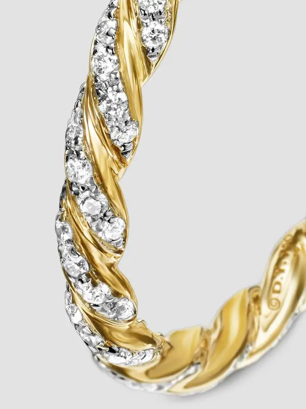 David Yurman Paveflex Ring Eith Diamonds In 18k Yellow 2.8mm - Gold