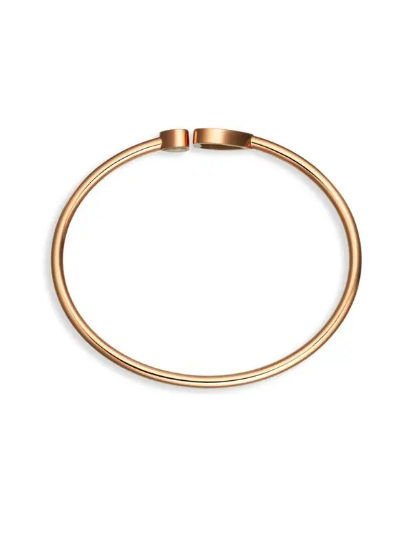 Chopard Happy Hearts 18k Rose Gold, Diamond & Rosé Stone Bangle