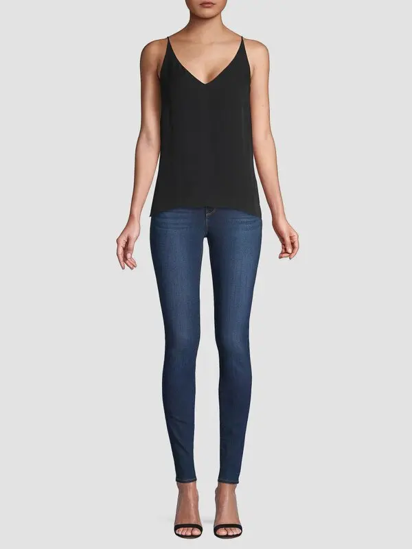 L'Agence Gabriella V-neck Tank - Black