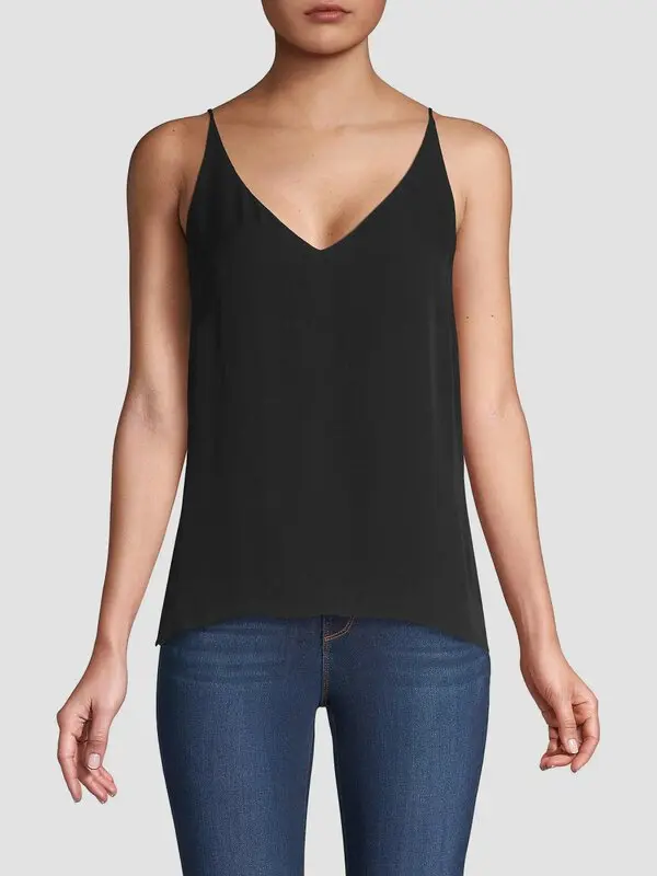 L'Agence Gabriella V-neck Tank - Black