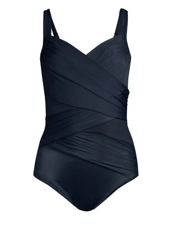 Miraclesuit Network Madero Ruched Criss Cross One-piece Swimsuit - Midnight