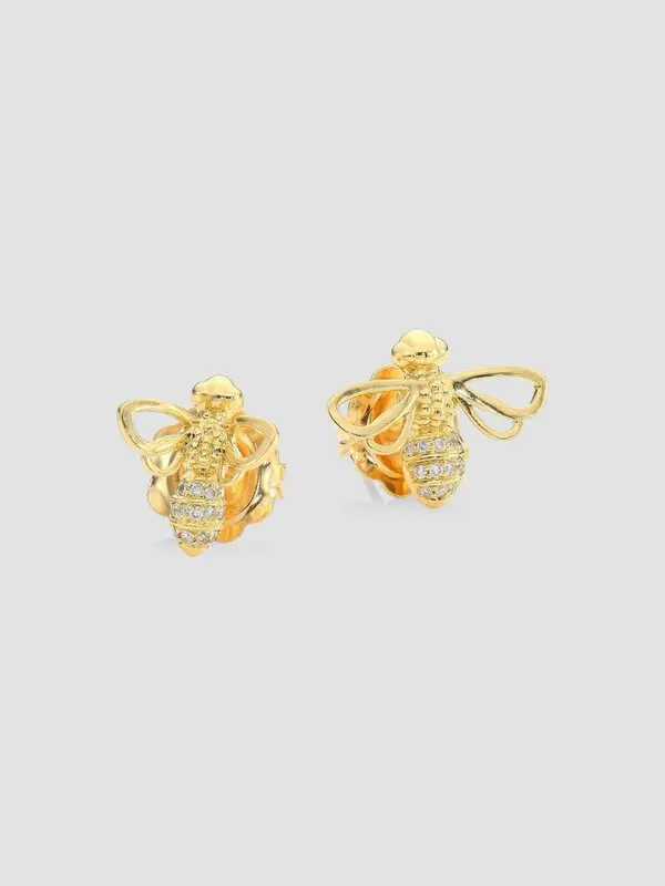 Temple St. Clair Florence86 Garden Of Earthly Delights Diamond & 18k Bee Bellina Earrings - Yellow Gold