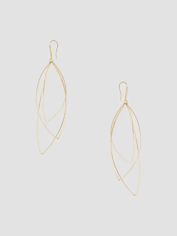 Lana Jewelry 14k Yellow Multi-curve Wire Marquis La Bangle Earrings - Gold