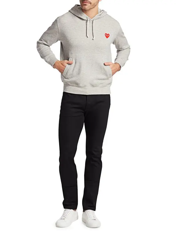 Play Comme Des Garcon Play Hooded Sweatshirt - Grey