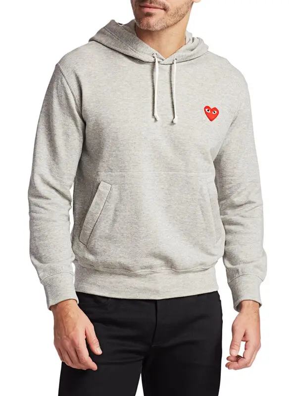 Play Comme Des Garcon Play Hooded Sweatshirt - Grey
