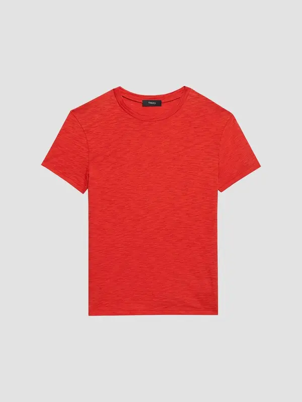 Theory Tiny Tee Organic Cotton Crewneck - Poppy