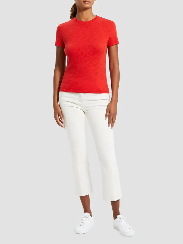Theory Tiny Tee Organic Cotton Crewneck - Poppy