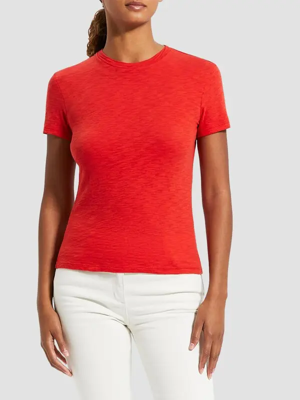 Theory Tiny Tee Organic Cotton Crewneck - Poppy