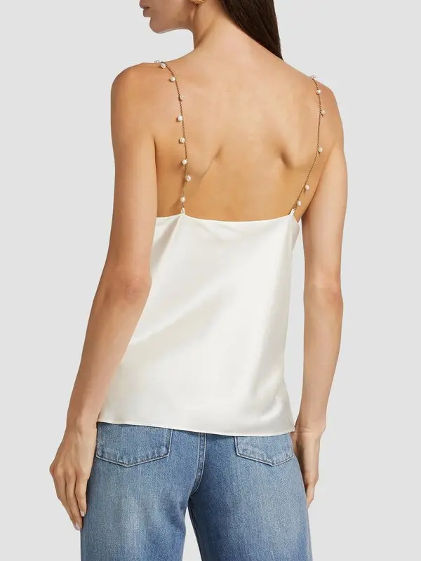 Cami Nyc Busy Cowlneck Silk-blend Blouse - White
