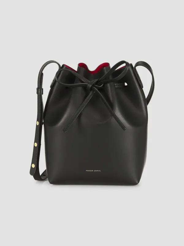 MANSUR GAVRIEL Mini Leather Bucket Bag - Black Flamma