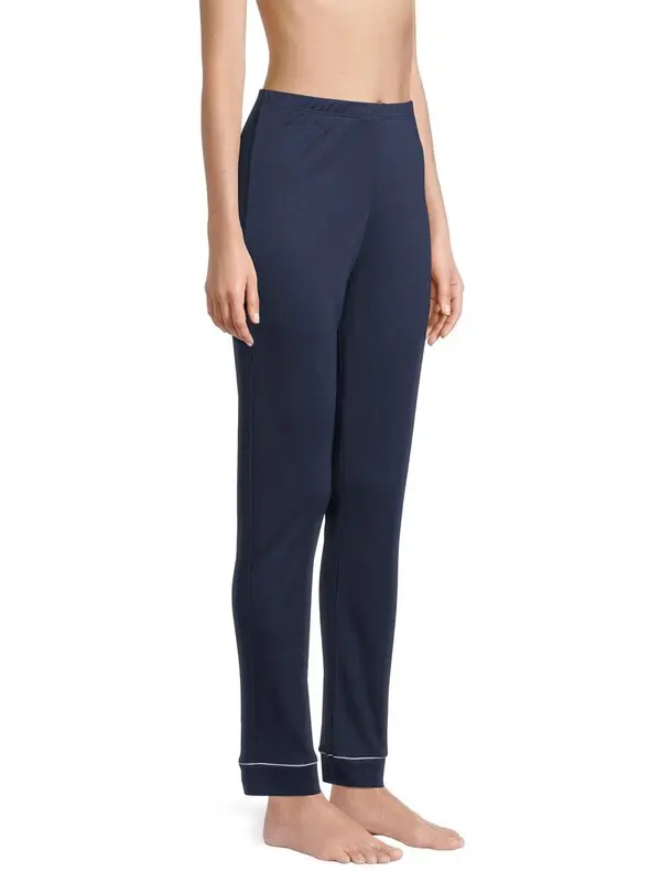 Hanro Natural Comfort 2-piece Long Pajama Set - Deep Navy