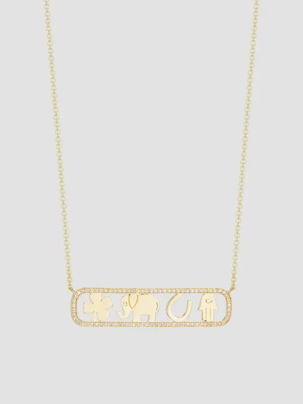 SYDNEY EVAN 14k Yellow & Diamond Icon Bar Necklace