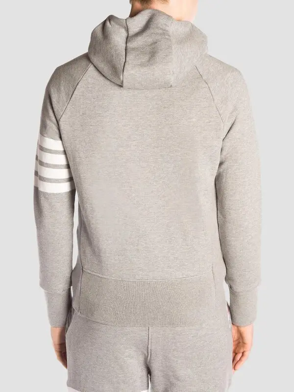 Thom Browne Zip-up Bar Striped Hoodie - Navy