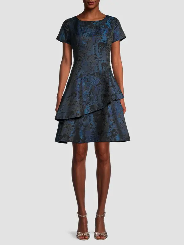 Shani Jacquard Tiered Fit & Flare Dress
