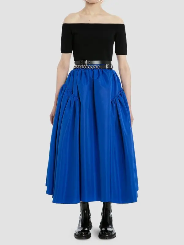 Alexander McQueen Off-the-shoulder Knit Top - Black