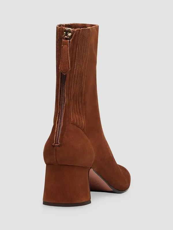 AQUAZZURA Saint Honore 50mm Suede Booties - Cinnamon