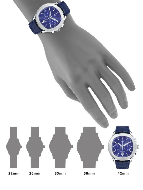 PIAGET Polo Chronograph Alligator Strap Watch