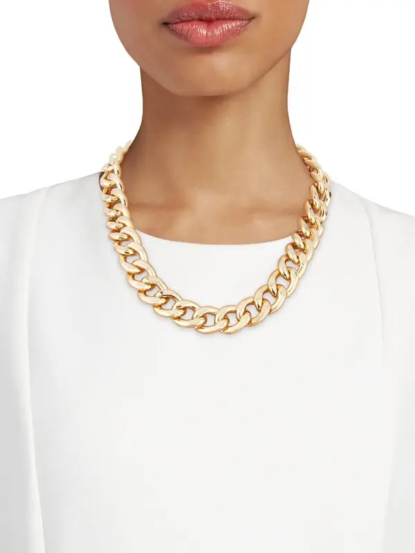 KENNETH JAY LANE 20k Goldplated Curb-link Toggle Collar Necklace