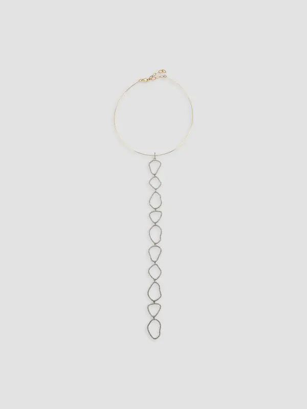 Nina Gilin Black Rhodium-plated & Diamond Pavé Long Chain Pendant Choker Necklace - Silvertone